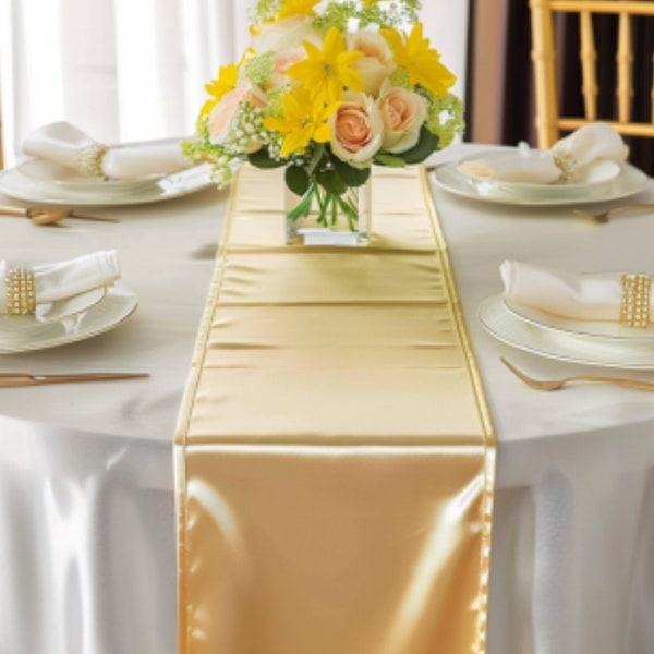 Gold Satin Table Runner - Etsy