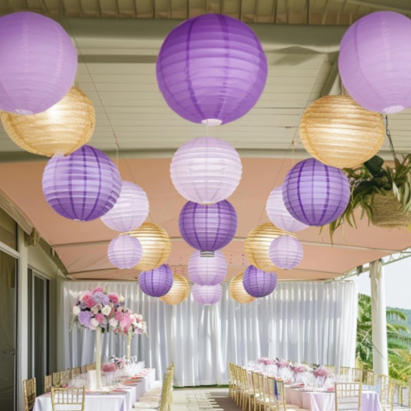 Purple Paper Lantern - Etsy