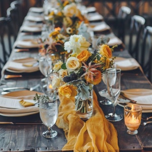 Wedding Table Runners, Mustard Yellow Table Runner, Wedding Table Decor ...