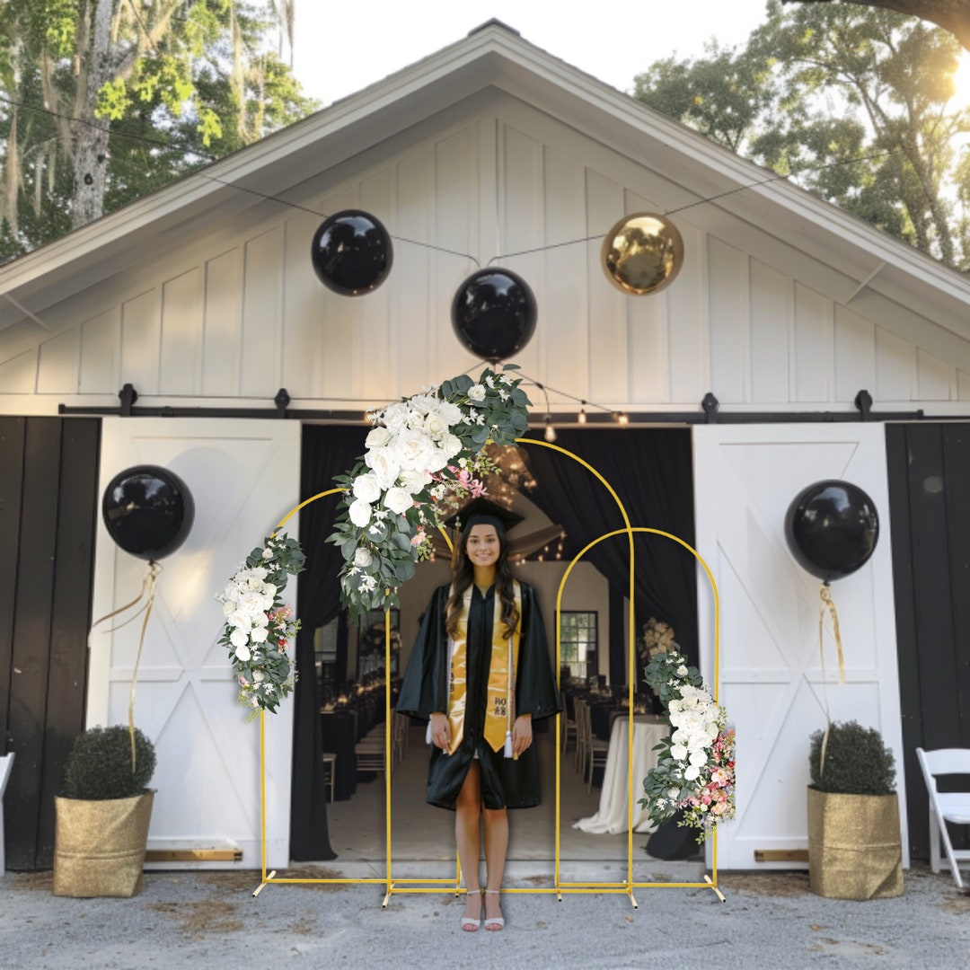 Gold Graduation Arch Backdrop Stand Gold Graduation Party Decor Gold ...