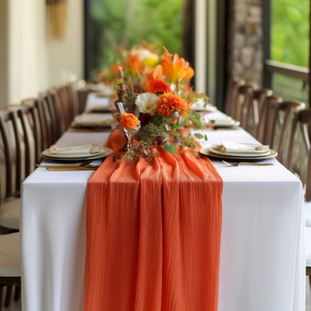 4pcs 10ft Cheesecloth Table Runner, Rustic Gauze Cloth for Wedding and ...