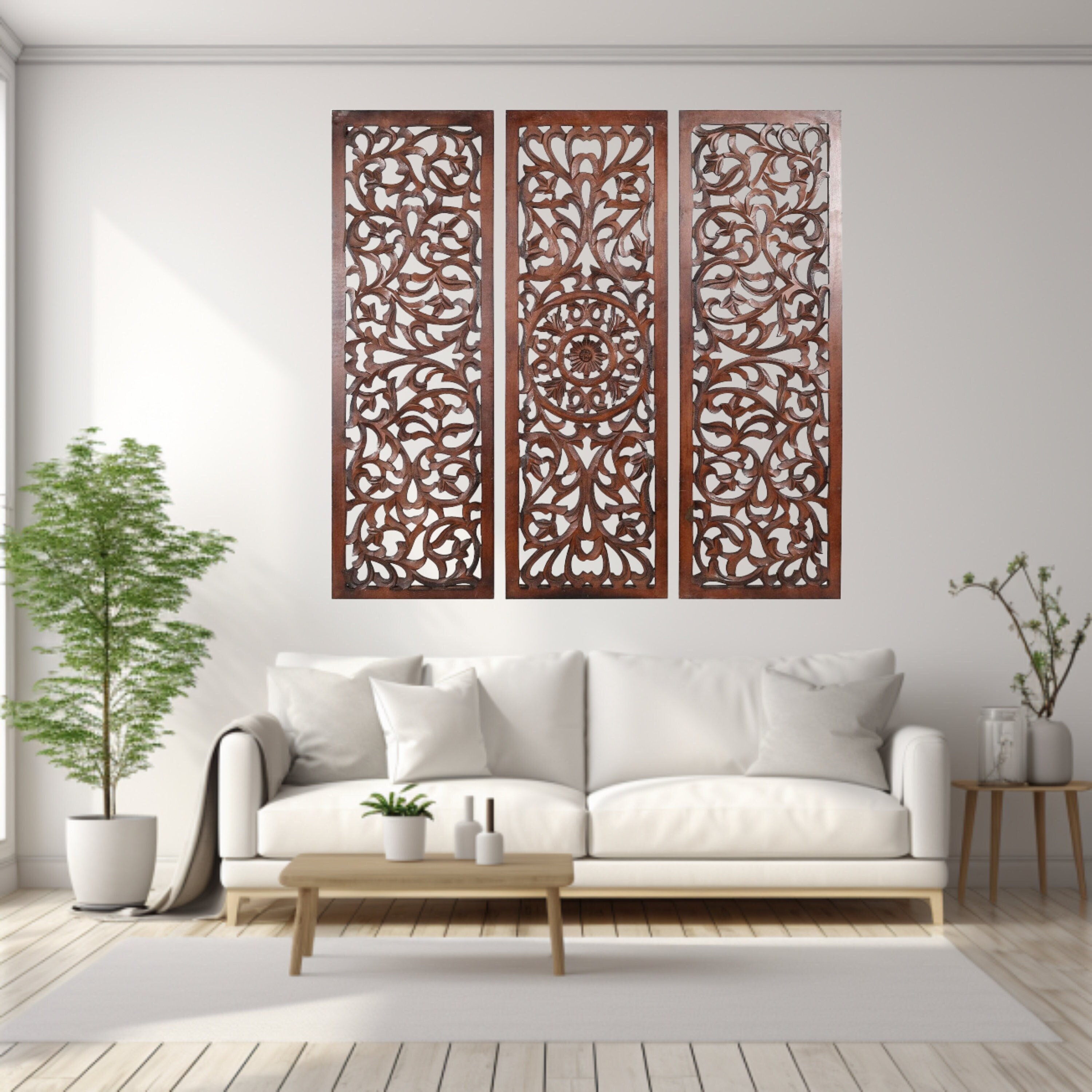 Elegant 3-piece Wooden Wall Hanging Plaques Set 36x12 Inch - Etsy