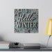Hello Winter Sign, Custom Canvas Art, Winter Sign Decor, Winter Porch ...