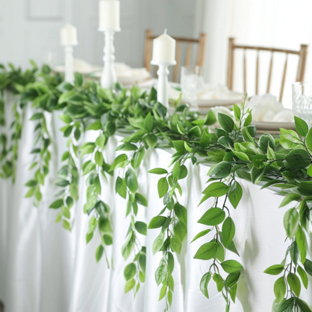 26-inch Italian Ruscus Greenery Stems, 16 Pc Matte Green Faux Leaves ...