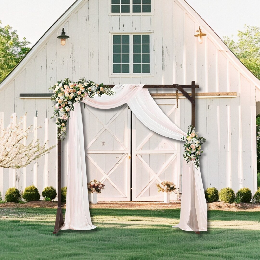 Rustic Boho Wood Wedding Arch Backdrop 7.2FT Square Wooden Wedding Arch ...