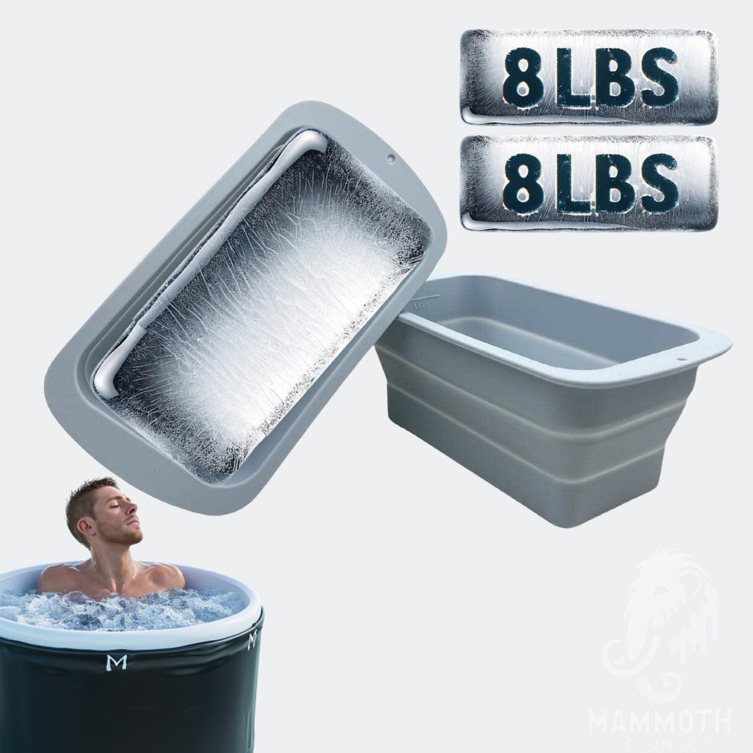 2 Pack Extra-large Collapsible Ice Block Mold With Lid, 16lb Total Ice ...