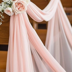 Blush Pink Wedding Decor Pink Chiffon Fabric for Baby Shower 2pc Pink ...