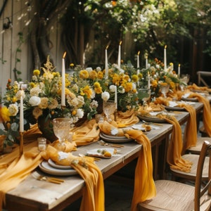 Wedding Table Runners, Mustard Yellow Table Runner, Wedding Table Decor ...
