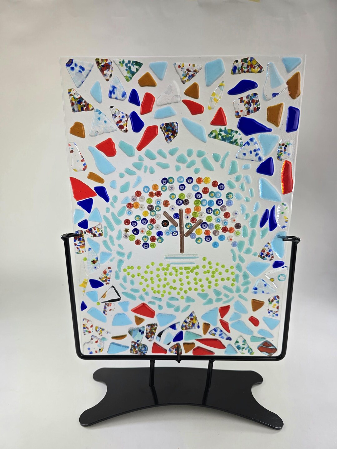 Murano Glass Tree Sculpture on Stend, Murano Blown Glass Sculpture ...