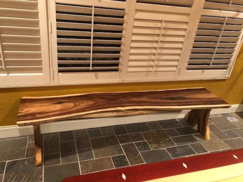 Rustic Solid Wood Bench - Etsy