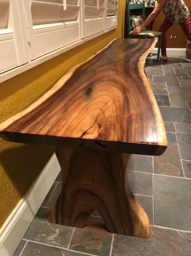 Rustic Solid Wood Bench - Etsy