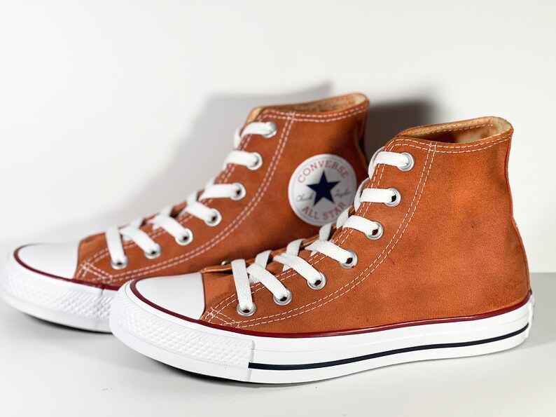 Custom Dyed Burnt Orange Converse All Star High Top Shoes - Etsy