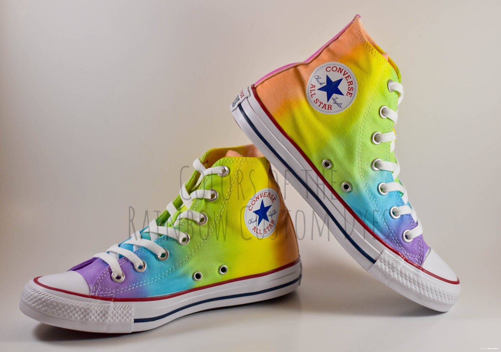 Custom Dyed Pastel Reverse Rainbow Converse All Star High Top | Etsy