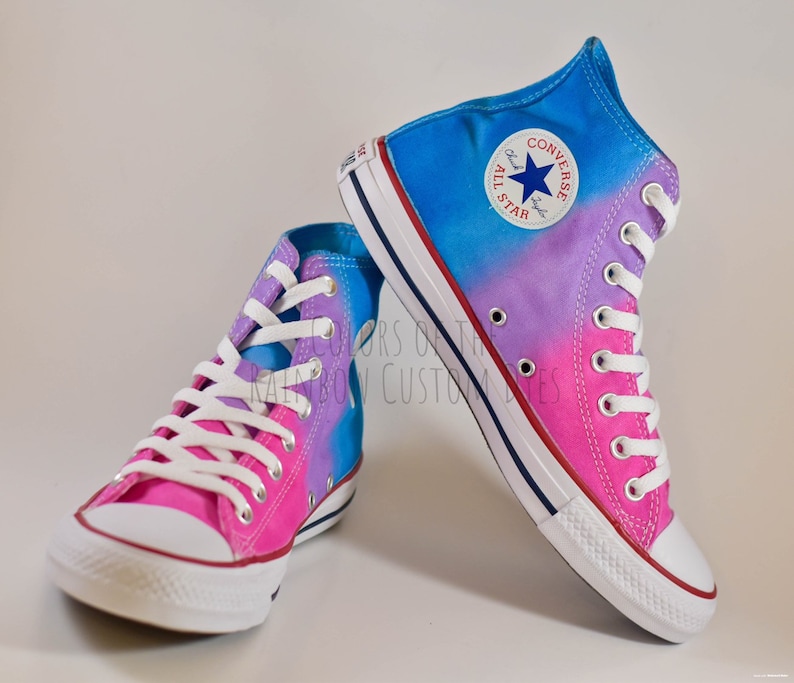 Custom Dyed Hot Pink Purple Royal Blue Converse All Star - Etsy