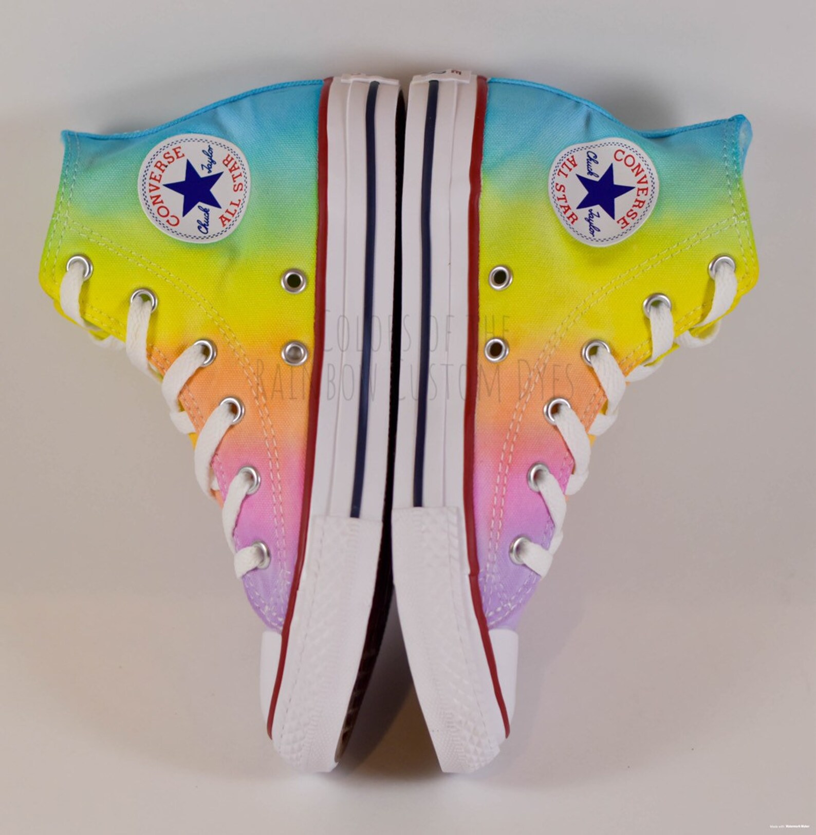 Custom Dyed Pastel Rainbow Converse All Star High Top Shoes - Etsy