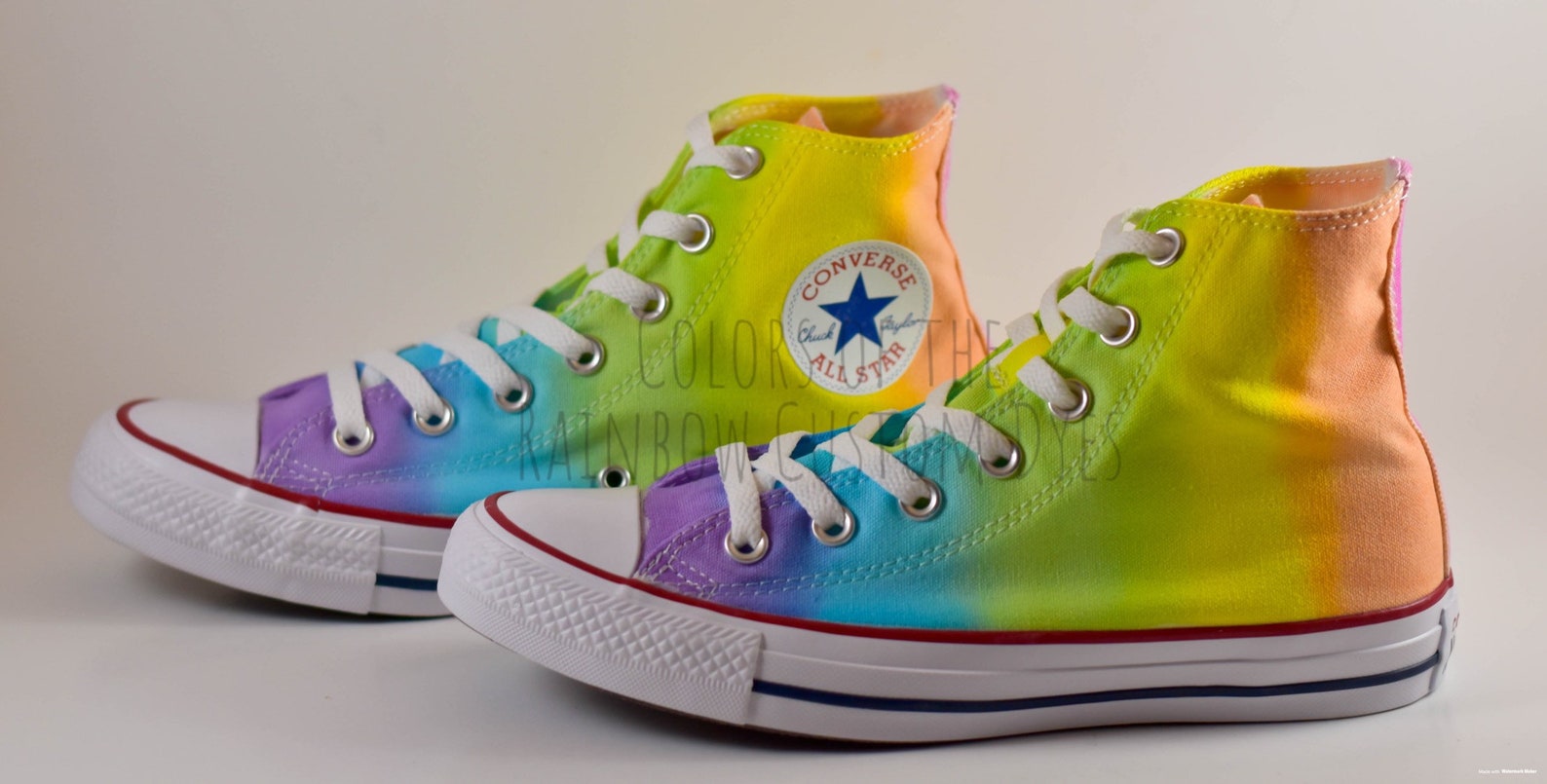 Custom Dyed Pastel Reverse Rainbow Converse All Star High Top | Etsy