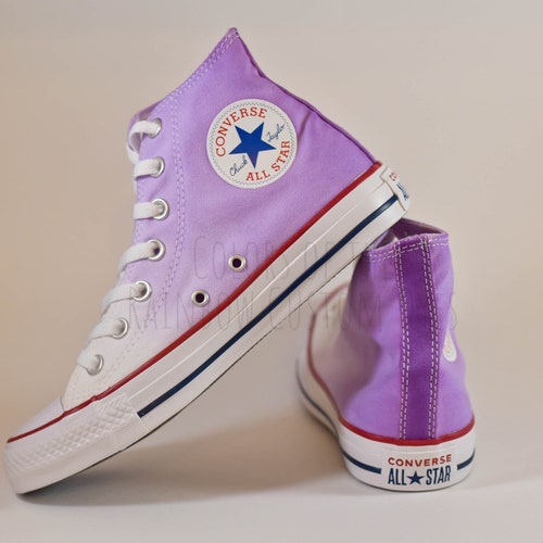 Custom Dyed Lavender Converse All Star High Top Shoes - Etsy