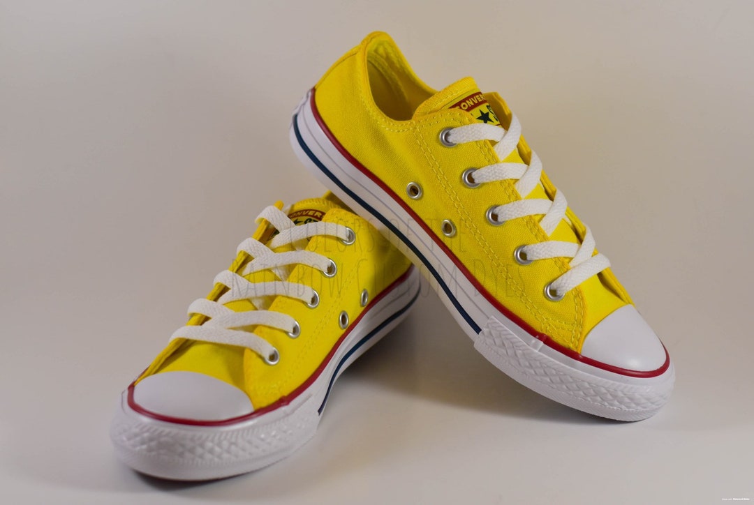 Custom Dyed Sunshine Yellow Converse All Star Low Top Shoes - Etsy
