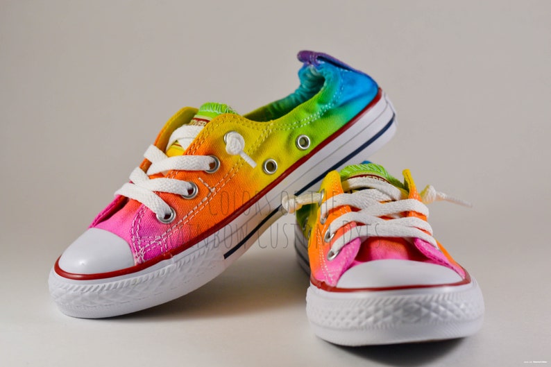 Custom Dyed Neon Rainbow Converse Shoreline Shoes - Etsy