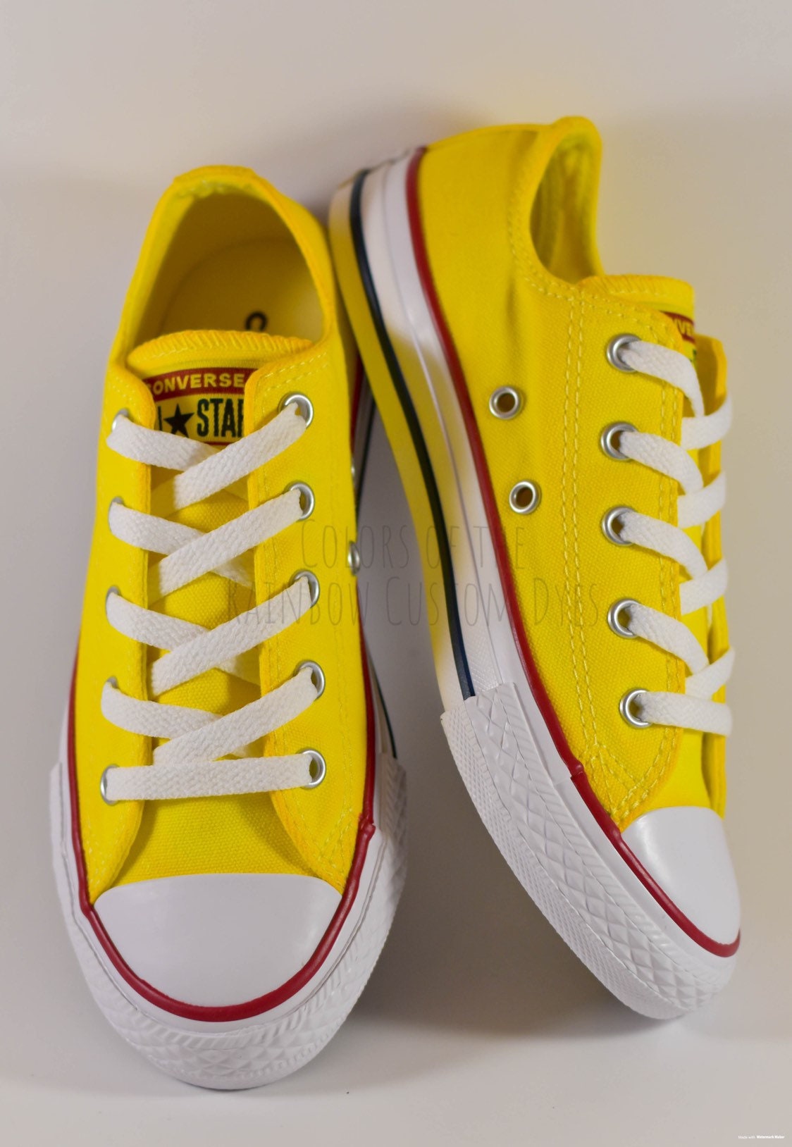 Custom Dyed Sunshine Yellow Converse All Star Low Top Shoes - Etsy