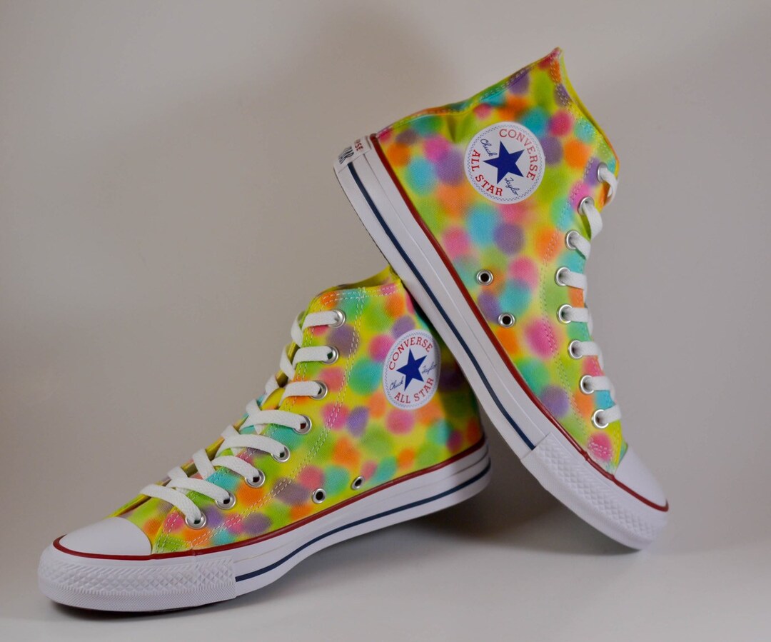 Custom Dyed Pastel Confetti Mini Dot Converse All Star High Top Shoes ...