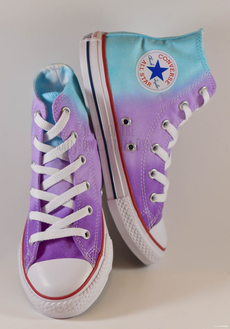 Custom Dyed Purple Lavender and Light Blue Converse All Star - Etsy UK