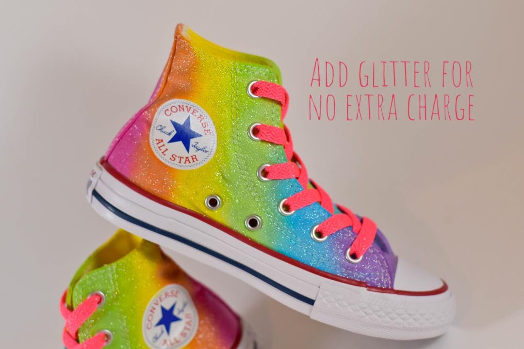 Custom Dyed Pastel Rainbow Converse Monochrome All Star High | Etsy