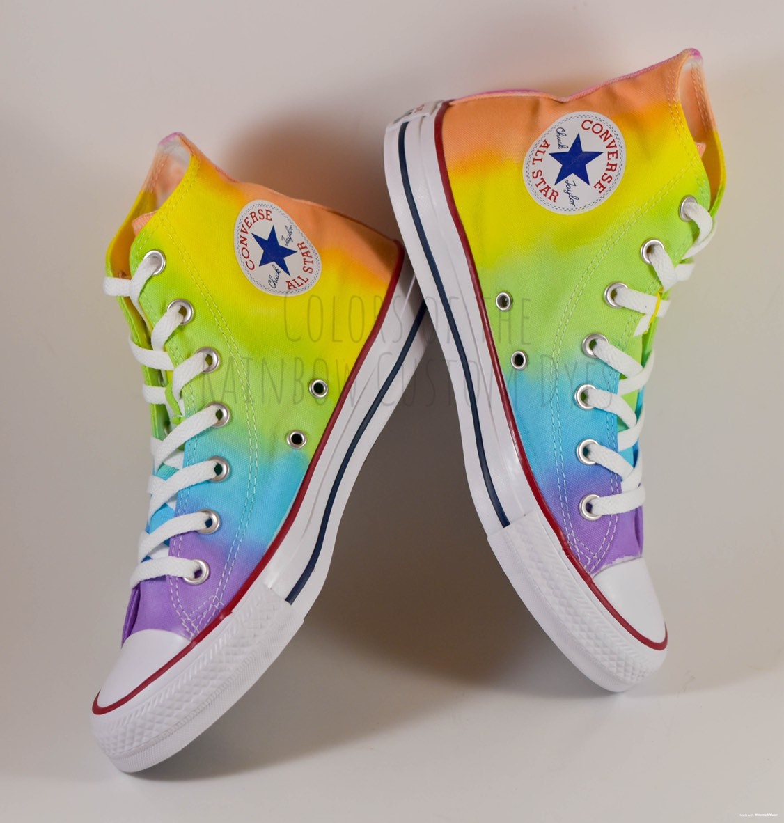 Custom Dyed Pastel Reverse Rainbow Converse All Star High Top | Etsy