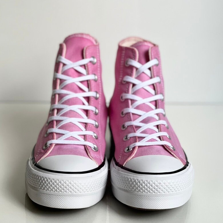 Custom Dyed Light Pink Converse All Star Platform Lift High - Etsy