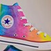 Custom Dyed Neon Rainbow Converse All Star High Top Shoes - Etsy
