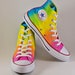 Custom Dyed Neon Rainbow Converse All Star High Top Shoes - Etsy