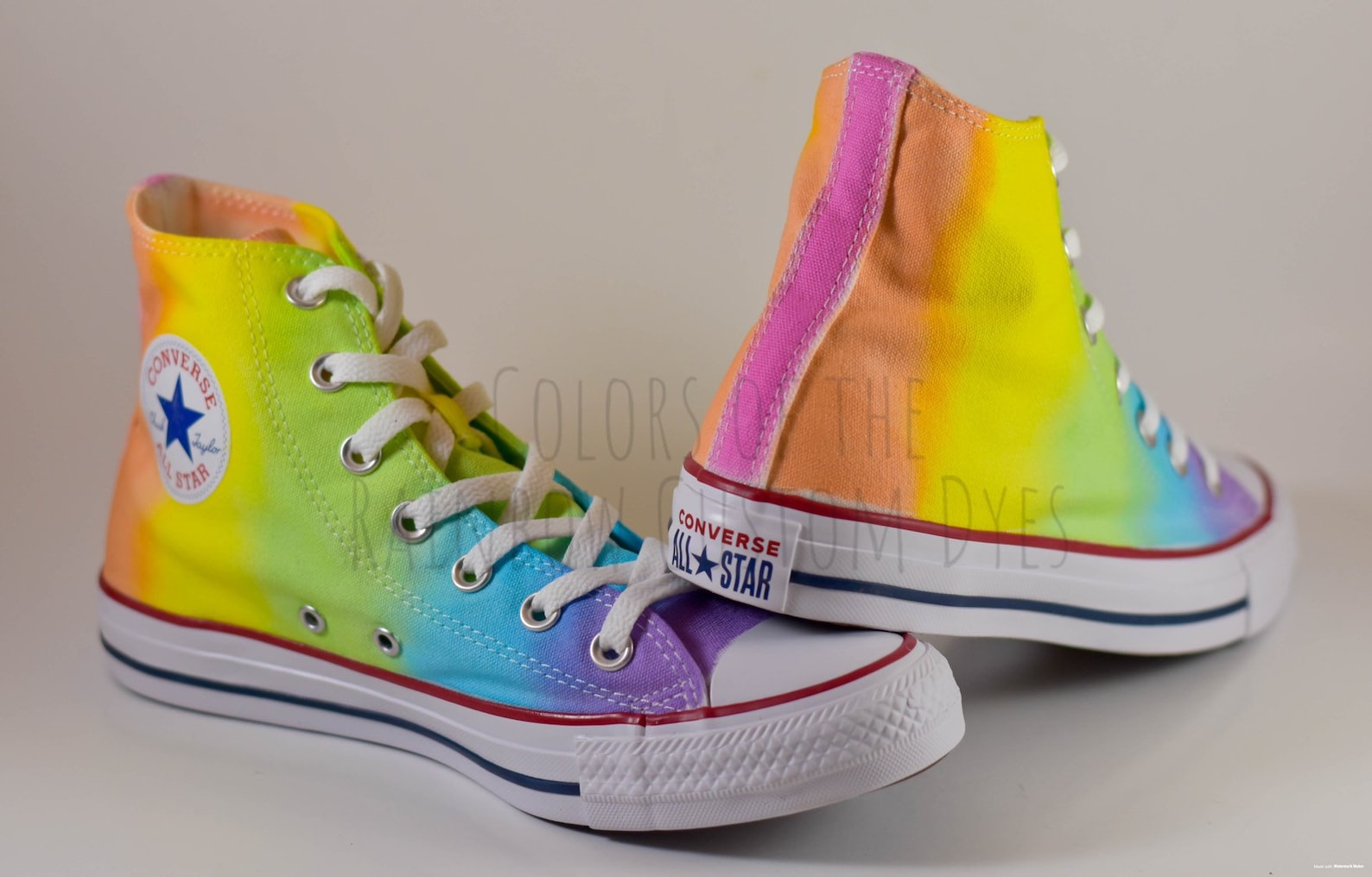 Custom Dyed Pastel Reverse Rainbow Converse All Star High Top | Etsy