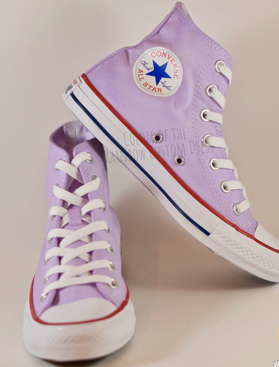 Custom Dyed Lavender Converse All Star High Top Shoes | Etsy
