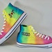 Custom Dyed Neon Rainbow Converse All Star High Top Shoes - Etsy