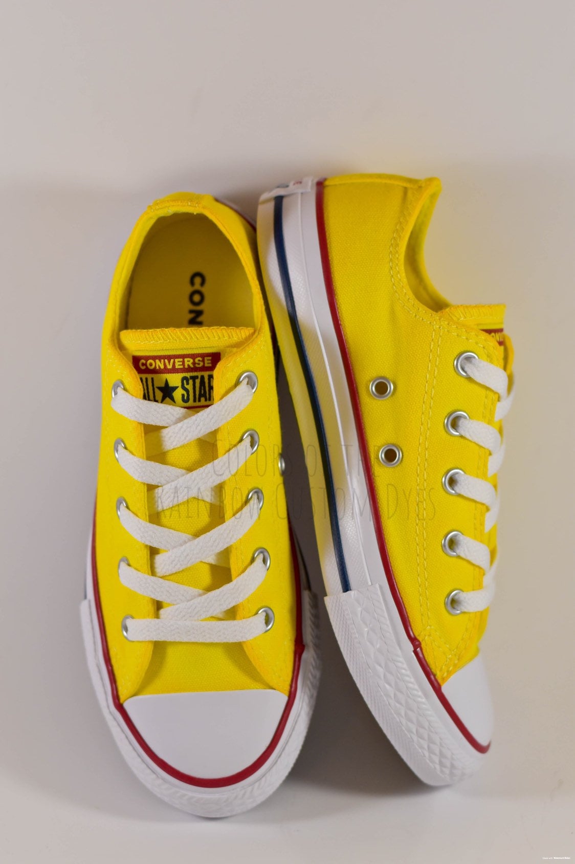 Custom Dyed Sunshine Yellow Converse All Star Low Top Shoes | Etsy