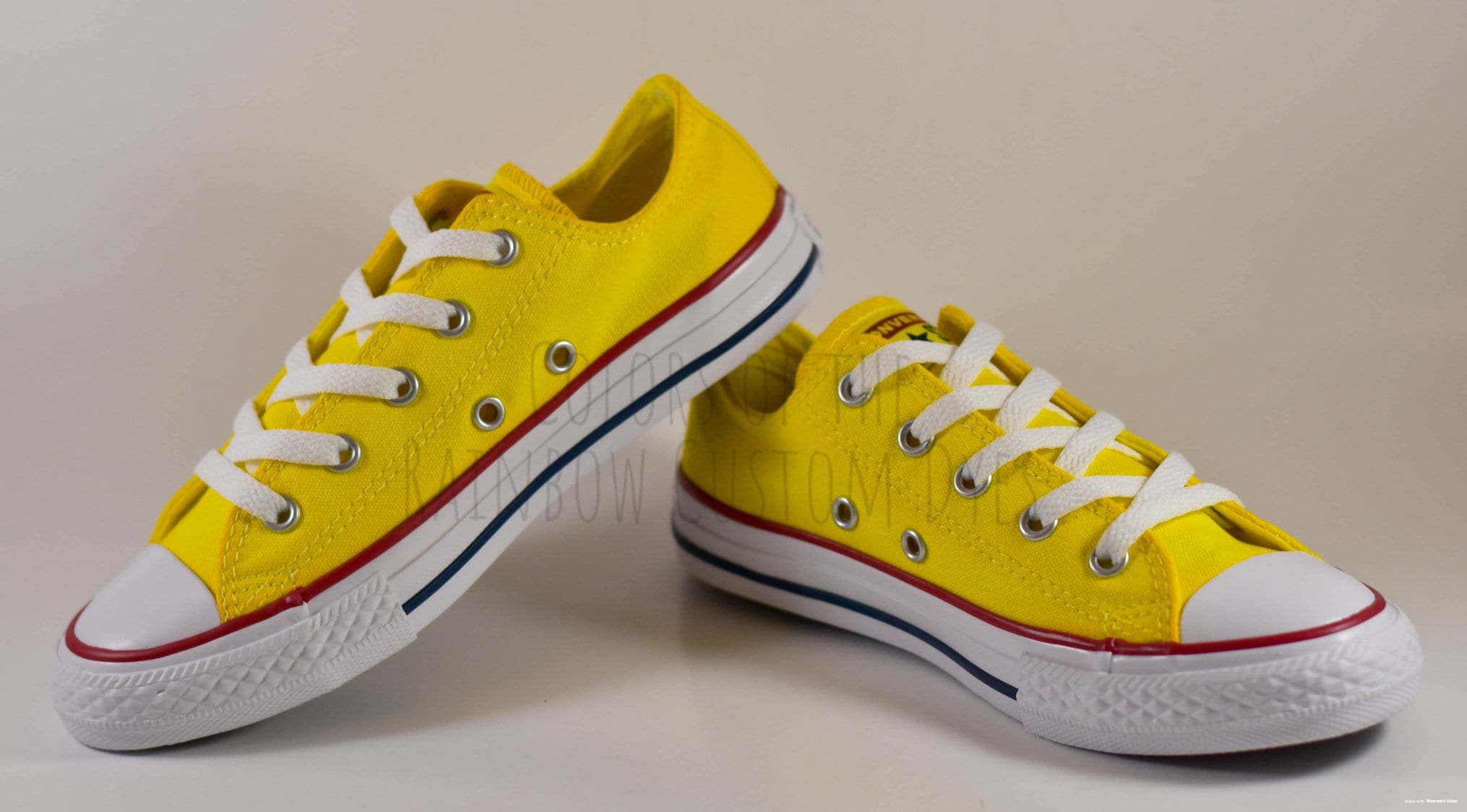 Custom Dyed Sunshine Yellow Converse All Star Low Top Shoes - Etsy