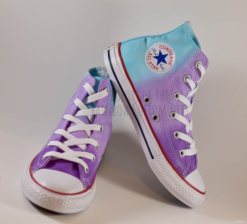 Custom Dyed Purple Lavender and Light Blue Converse All Star - Etsy UK