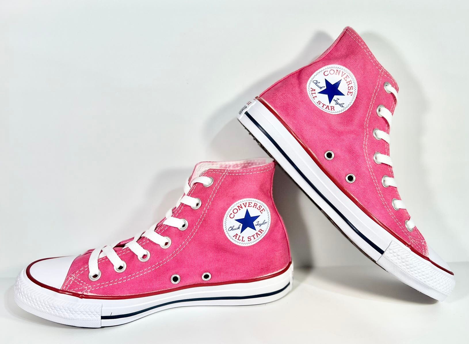 Custom Dyed Hot Pink Converse All Star High Tops Shoes - Etsy