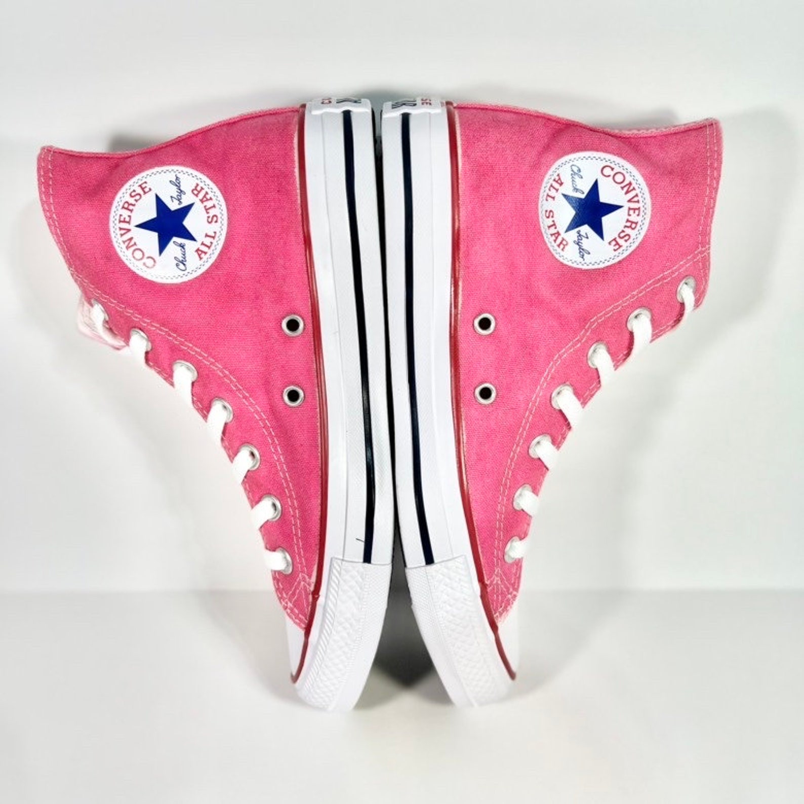 Custom Dyed Hot Pink Converse All Star High Tops Shoes - Etsy