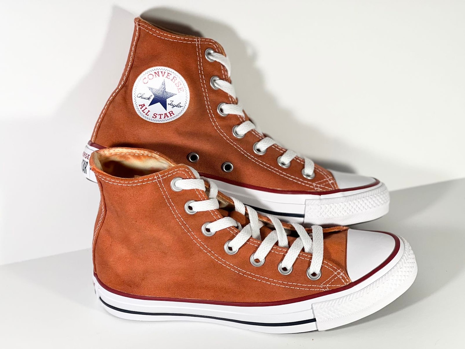 Custom Dyed Burnt Orange Converse All Star High Top Shoes - Etsy
