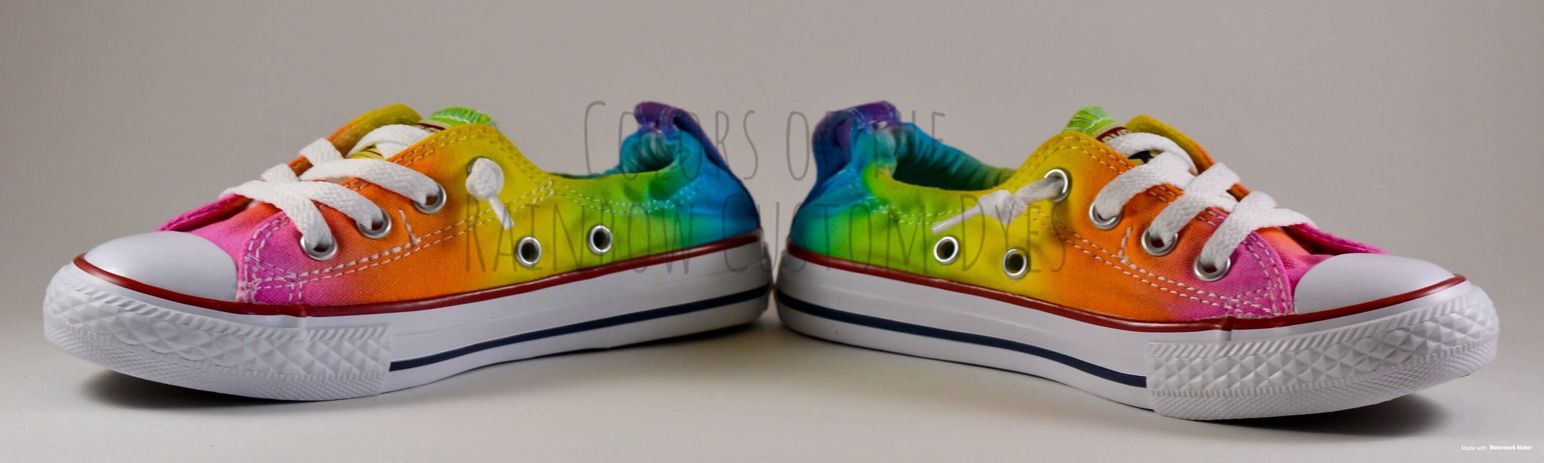 Custom Dyed Neon Rainbow Converse Shoreline Shoes - Etsy