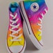 Custom Dyed Neon Rainbow Converse All Star High Top Shoes - Etsy