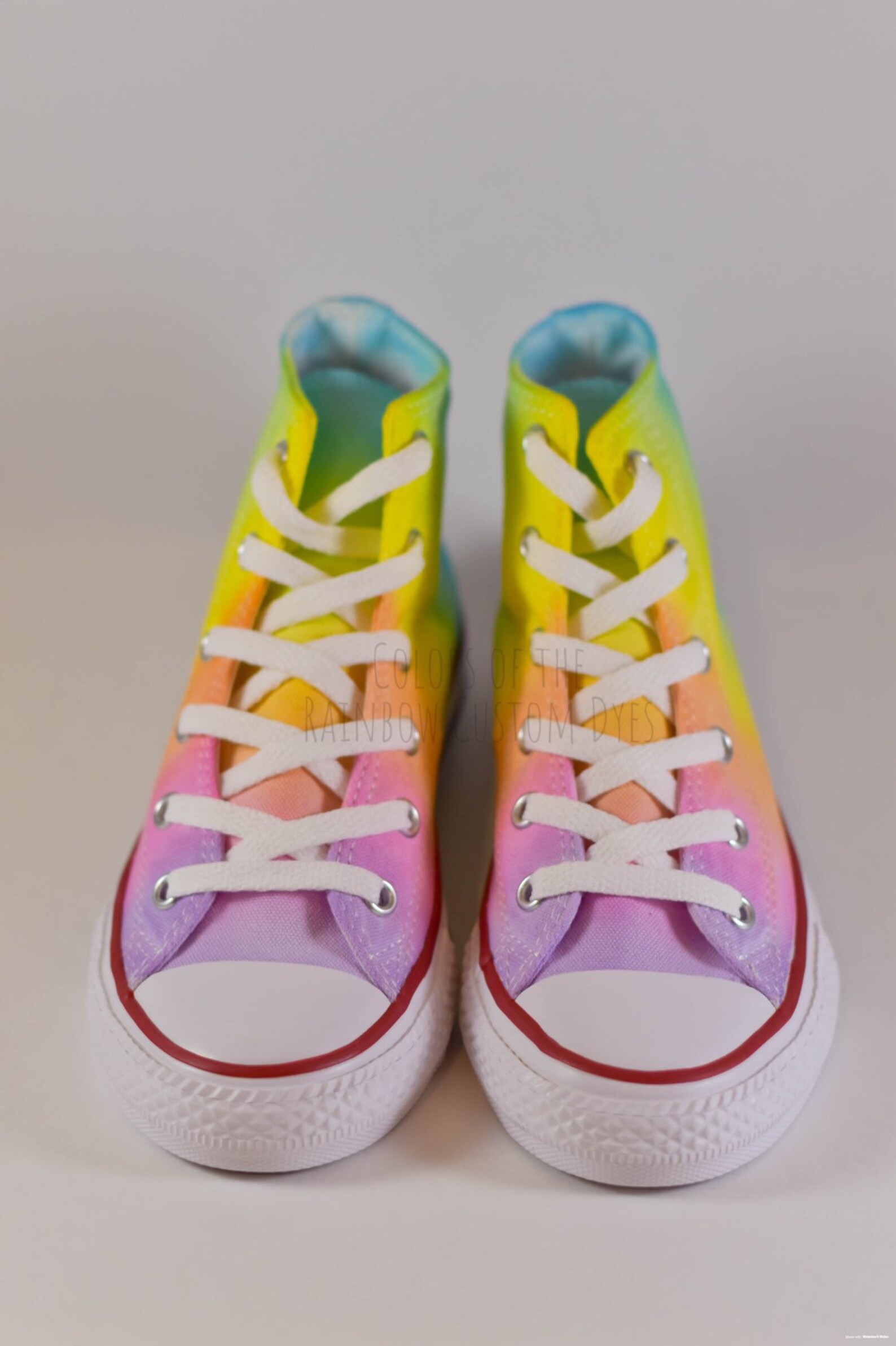 Custom Dyed Pastel Rainbow Converse All Star High Top Shoes - Etsy