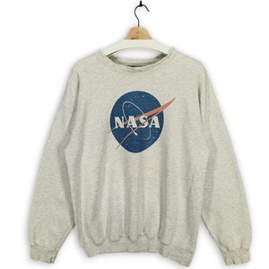 NASA Crewneck Sweatshirt, Vintage Mid Weight Sweater, Grey Jumper Size ...
