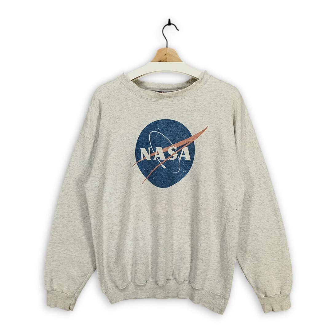 NASA Crewneck Sweatshirt, Vintage Mid Weight Sweater, Grey Jumper Size ...