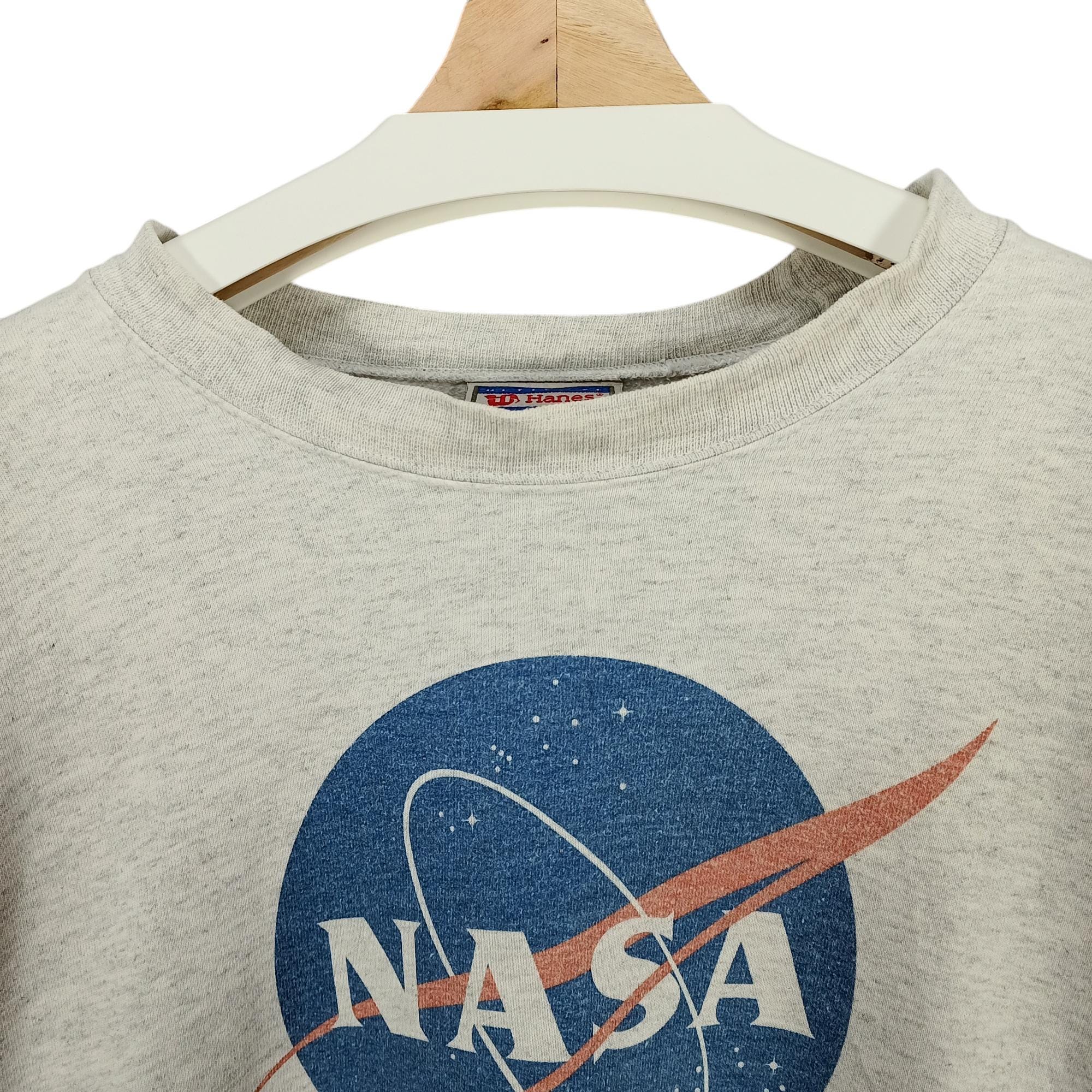 NASA Crewneck Sweatshirt, Vintage Mid Weight Sweater, Grey Jumper Size ...