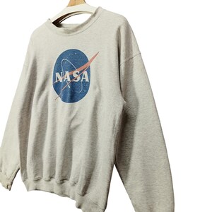 NASA Crewneck Sweatshirt, Vintage Mid Weight Sweater, Grey Jumper Size ...