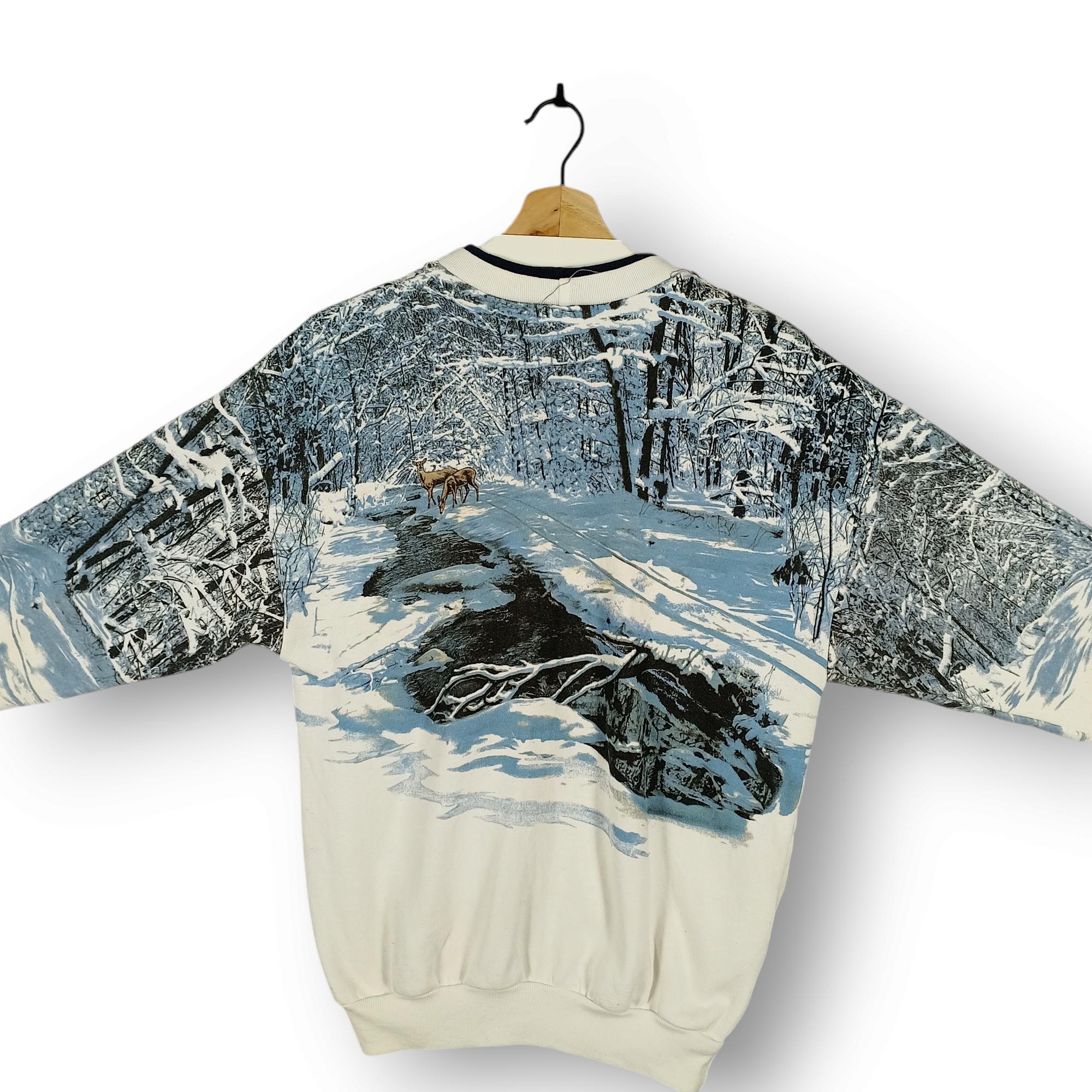 Vintage 90s Retro Art Unlimited | Winter Scene Overprint Crewneck ...