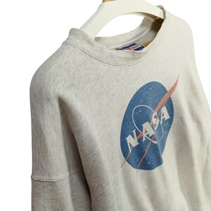 NASA Crewneck Sweatshirt, Vintage Mid Weight Sweater, Grey Jumper Size ...