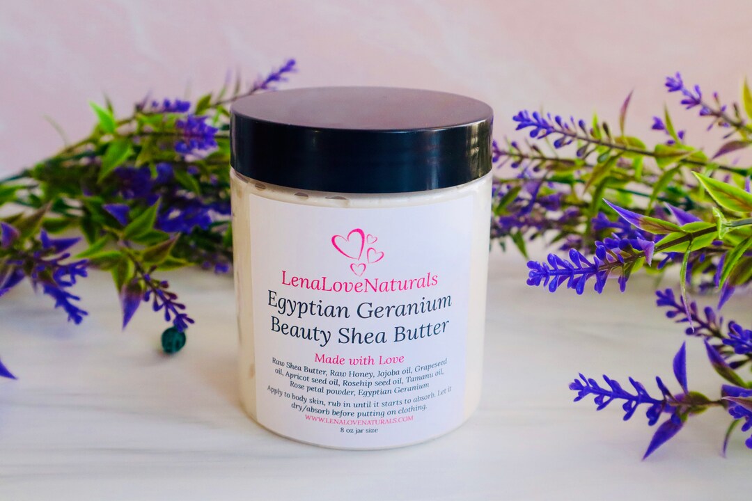 Egyptian Geranium Rose Whipped Shea Butter Body Butter Rose Petals Body Butter Natural Skincare ...